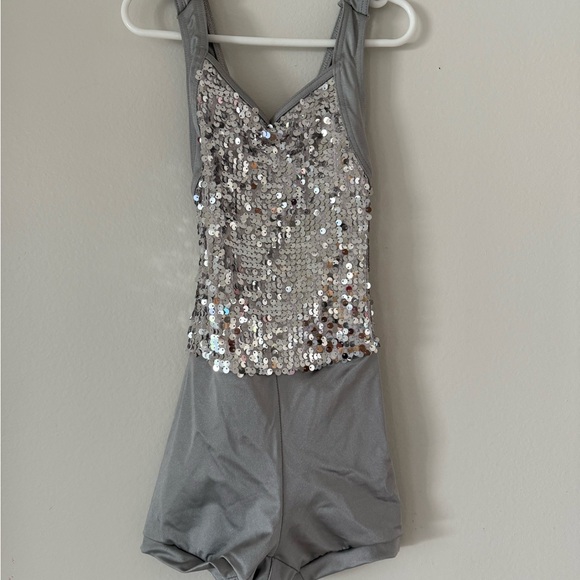 Weissman | Costumes | Weissman Silver Dance Costume With Sequin Bodice ...